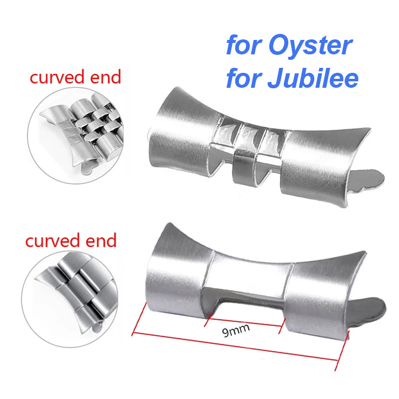 Jual Flat Curved End Strap Connector for Jubilee for Oyster Steel ...