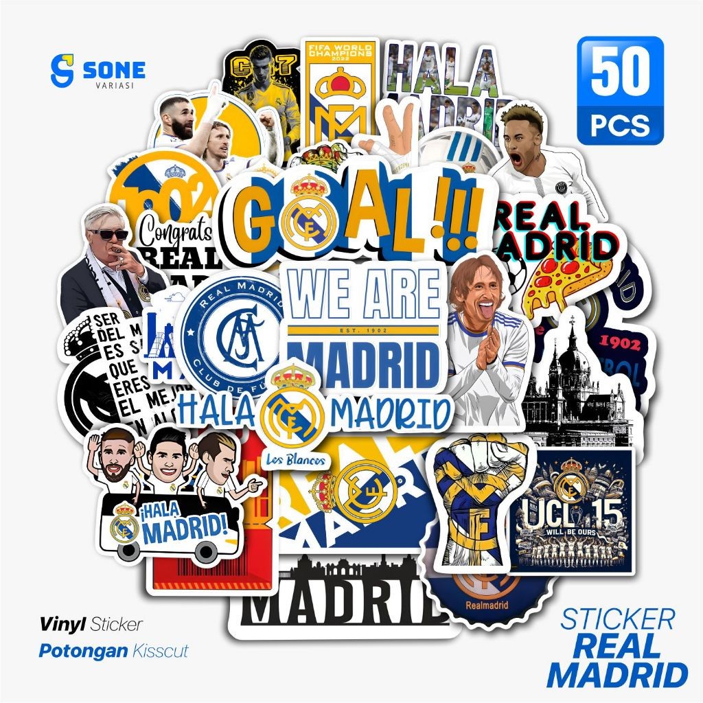 Jual Stiker Pack Real Madrid Aesthetic Dekorasi Koper Thumblr Laptop ...