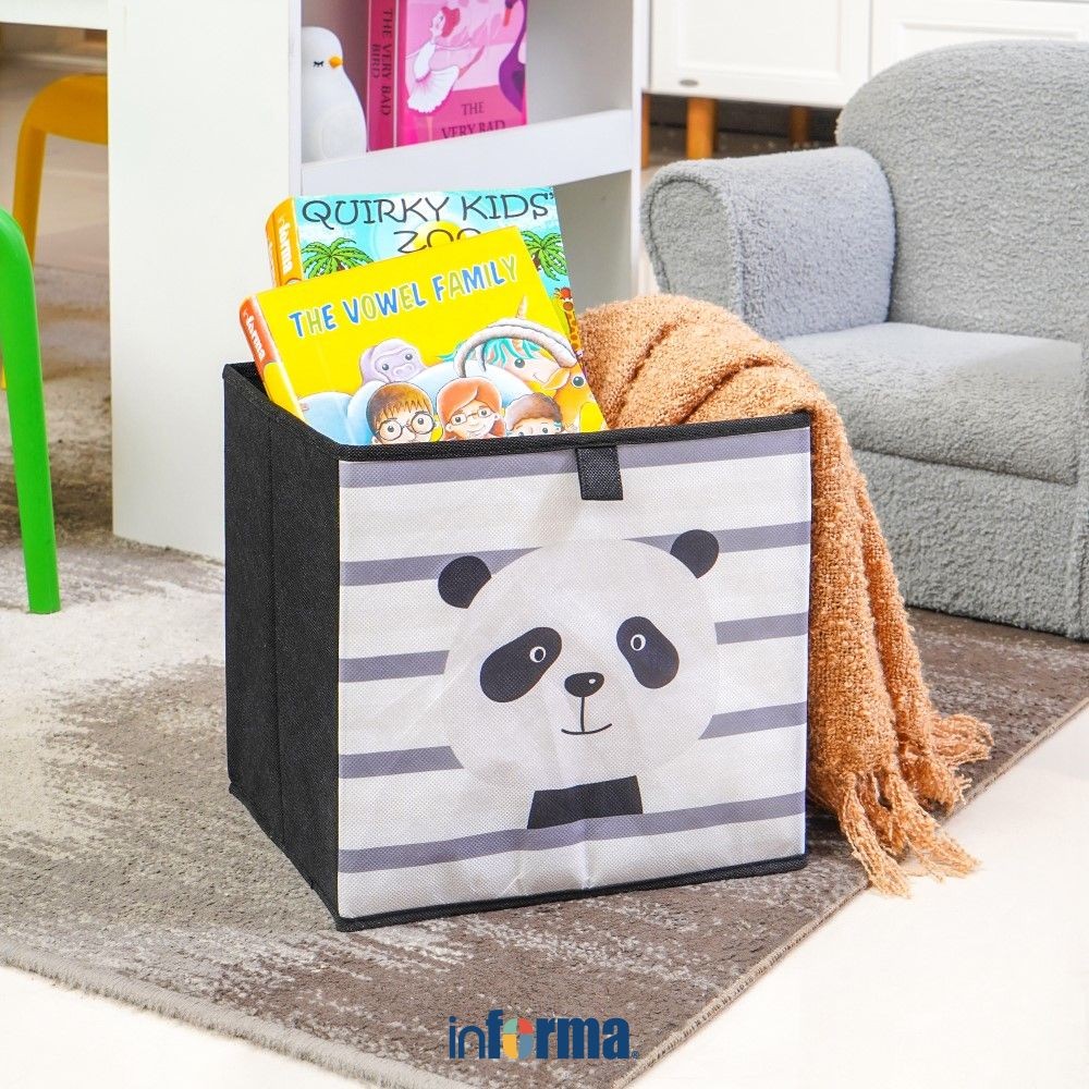 Jual Informa 29X23X29 cm Kotak Penyimpanan Lipat Motif Panda - Hitam ...