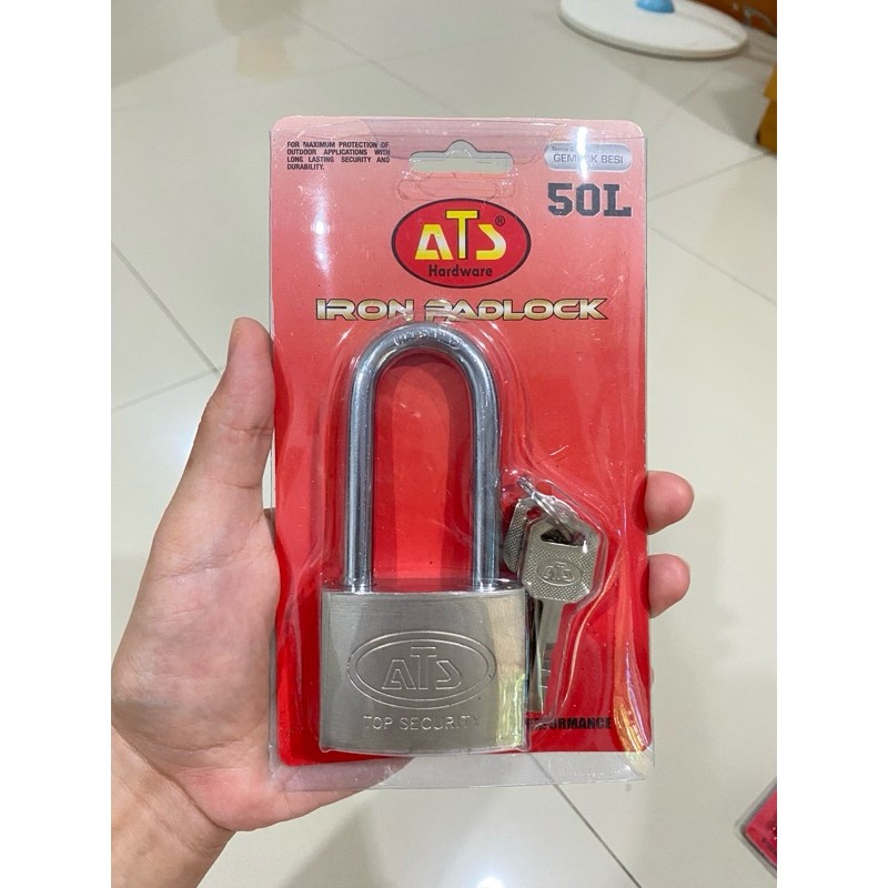 Jual ATS Gembok Leher Panjang 50mm Kunci Gembok Putih Pintu Pagar Rumah ...