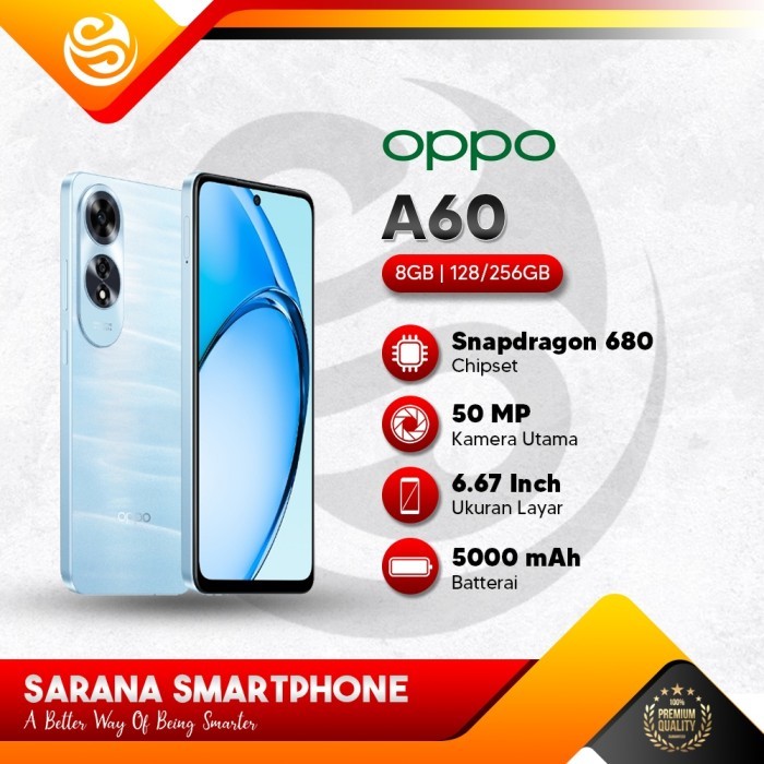 Jual Oppo A60 8GB+8GB/128GB 256GB Snapdragon 680 45W SUPERVOOC Dual Stereo Speakers | Shopee ...