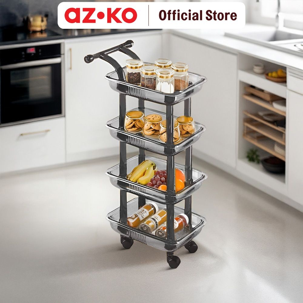 Jual AZKO Stora Rak Troli Tingkat Clear - Abu-Abu Tempat Penyimpanan ...