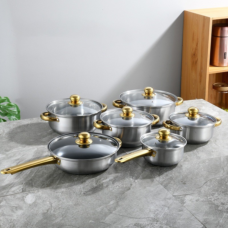 Jual Set Panci 6pcs dengan Tutup / set stainless 6pcs steel tutup kaca ...