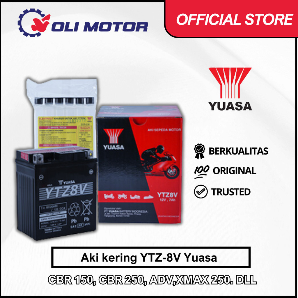 Jual Aki Kering GTZ-8V XMax Klx 150 R25 CBR 250 Vespa Sprint YUASA | Shopee Indonesia