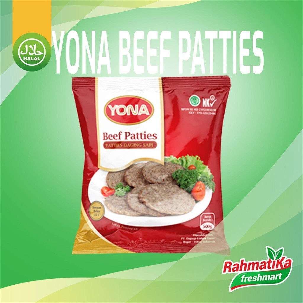 Jual Yona Beef Patties / Patty Burger Daging Sapi 500 gram | Shopee ...