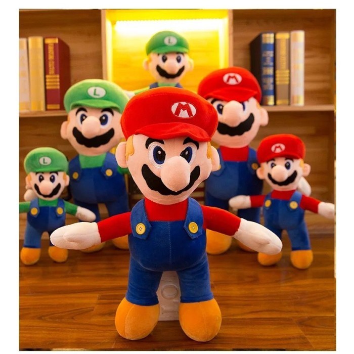 Jual CUTE Mainan Boneka Stuffed Plush Anime Super Mario Bros Luigi ...