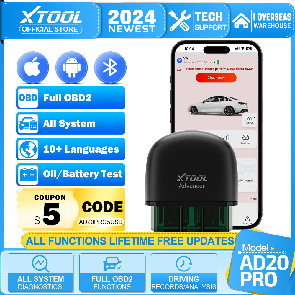 Jual XTOOL Advancer AD20Pro Bluetooth OBD2 Scanner All Systems Car Diagnostic Tools Code Reader ...