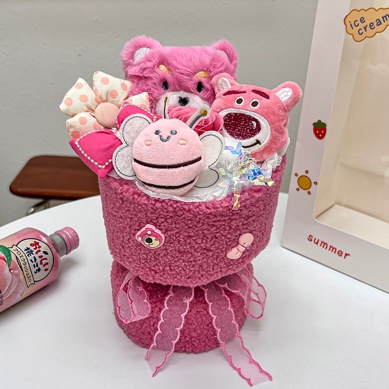 Jual Boneka Buket Strawberry Bear Boneka Sanrio Lucu Mewah Hadiah Ulang ...