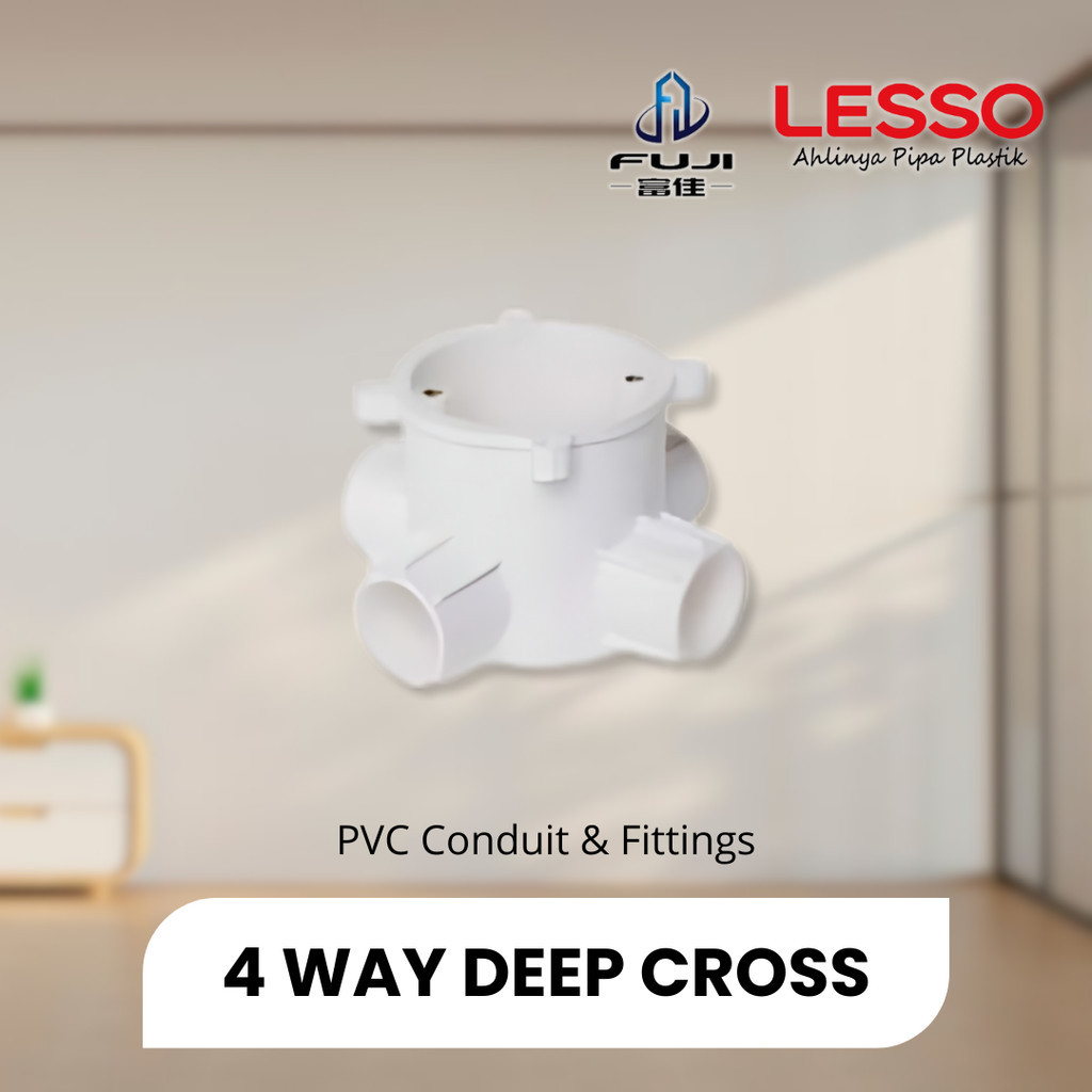 Jual Lesso PVC Conduit 4 Way Deep Cross Box | Shopee Indonesia