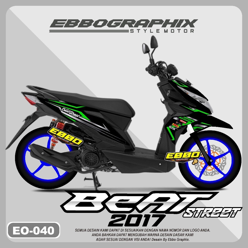 Jual EBBO-040 Decal Sticker Motor Honda Beat Street 2017 Fullbody New ...