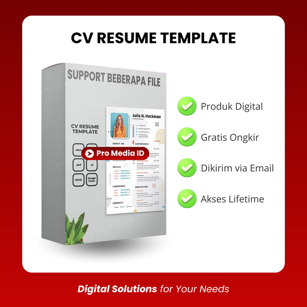 Jual 90+ Template Print CV Resume Tinggal Drag dan Drop Pakai PSD & Word untuk Lamaran Kerja ...
