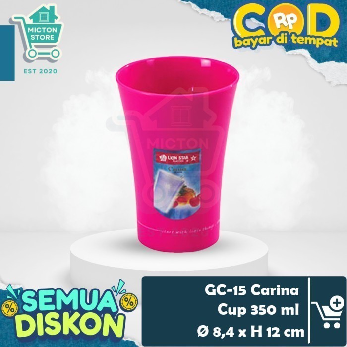 Jual MICTON Lion Star GC-15 Carina Cup 350ml Mug Gelas Minum Anak Cangkir LionStar Plastik ...