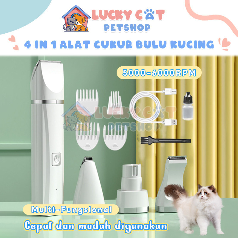 Jual 4 in 1 Alat Cukur Bulu Kucing Pet Clipper Pencukur Bulu Kucing ...