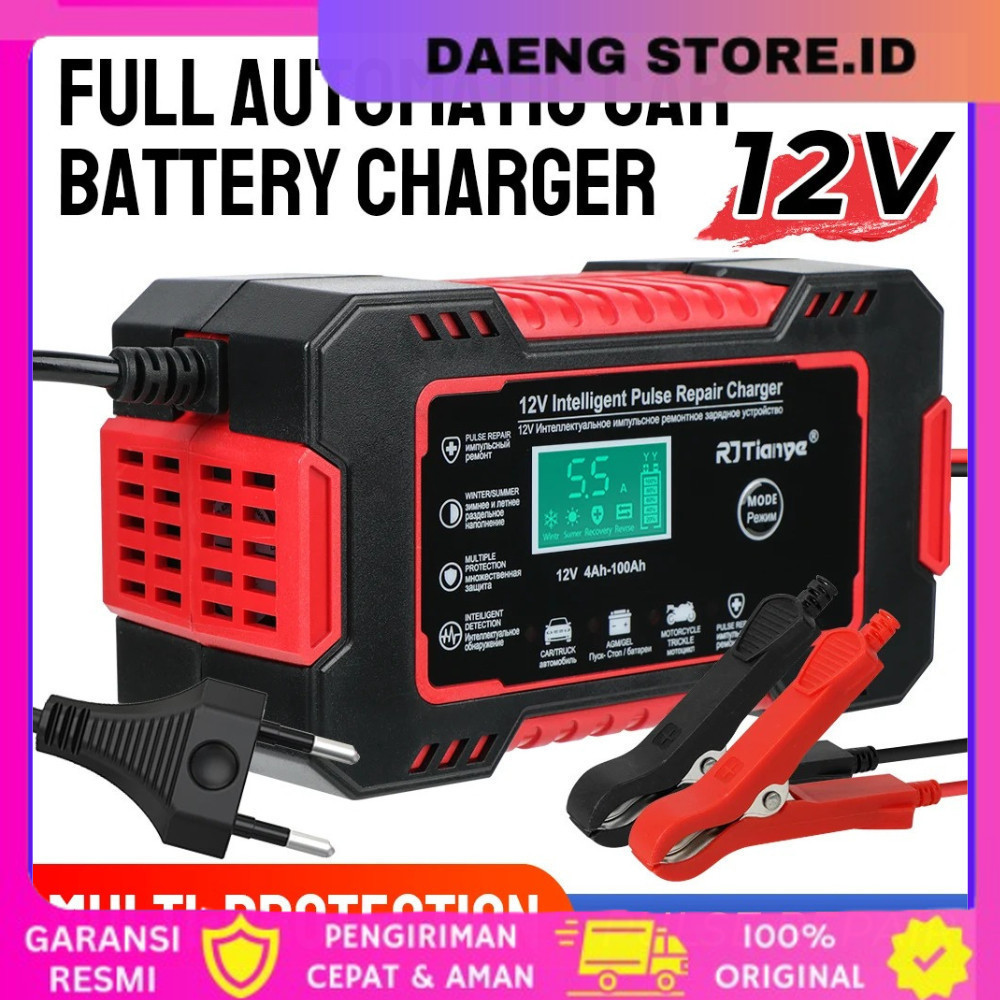 Jual Charger Aki Mobil Lead Acid Smart Battery Charger 12V 4-100Ah - RJ ...