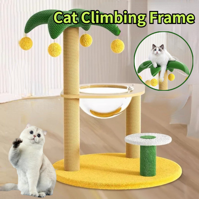 Jual Skisopgo Cats Climbing Frame Green Leaves Cat Tree Mainan Kucing ...