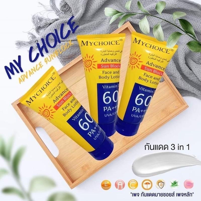 Jual Mychoice Advance Sun Block Face And Body Lotion 60 PA+++ . Ims ...
