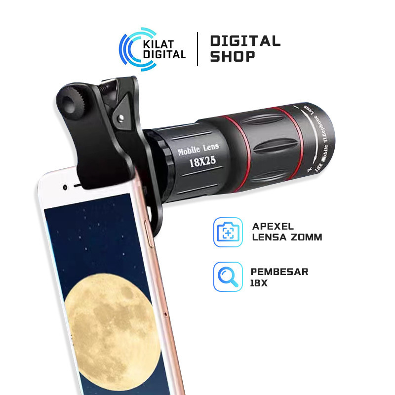 Jual APEXEL Lensa Zomm Lens Kamera Tele Zoom HP 18X ZOOM LENSA ...