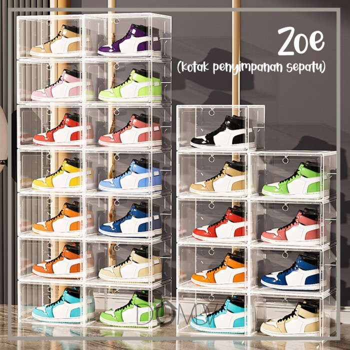 Jual DOMOV ZOE Kotak Sepatu Akrilik Plastik Premium Pintu Magnetik Shoe ...