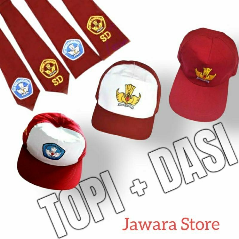 Jual Topi SD Merah Putih Dasi Anak Laki Perempuan Sekolah | Shopee ...