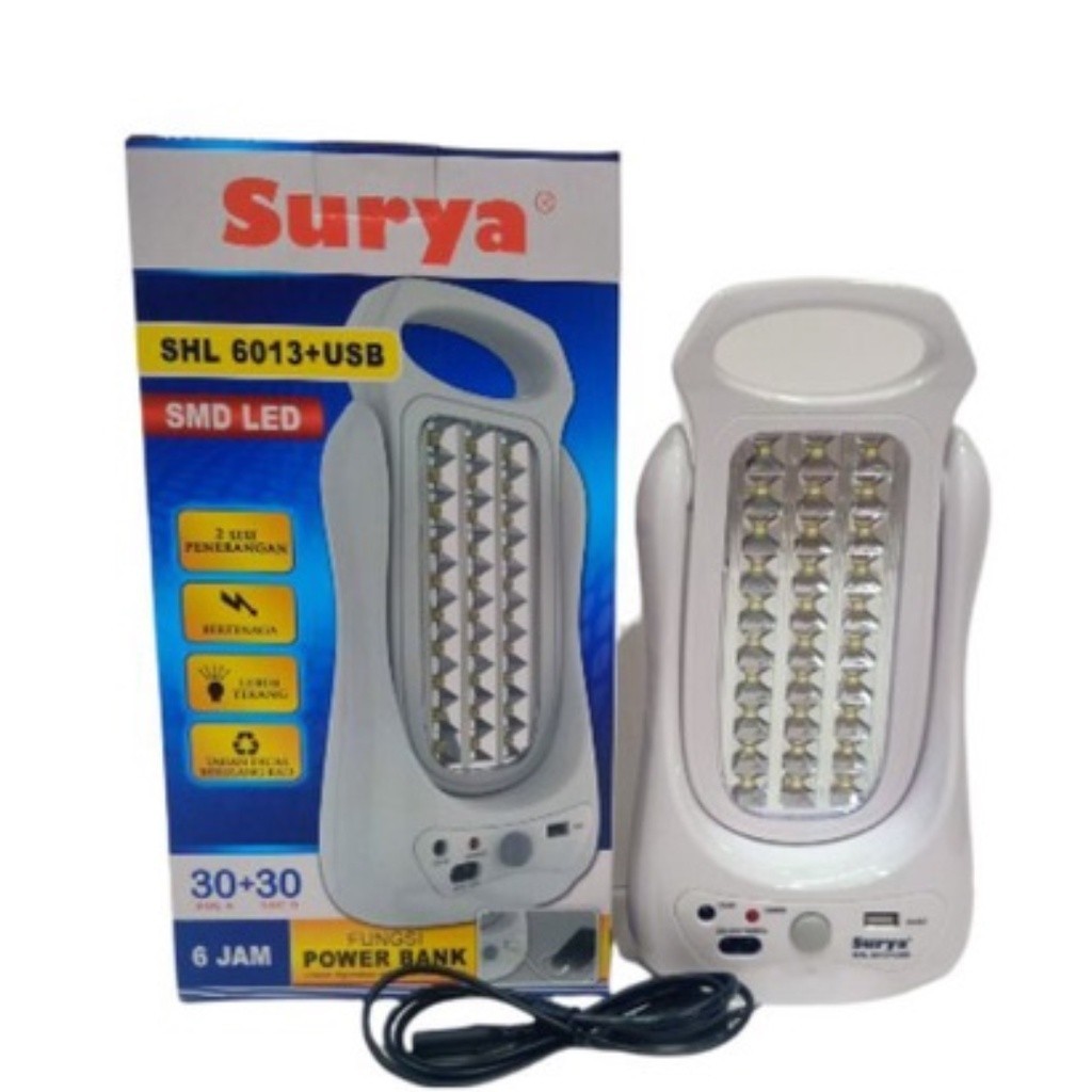 Jual Lampu Emergency Led Surya SHL 6013+USB Lampu Portable 60 SMD ...