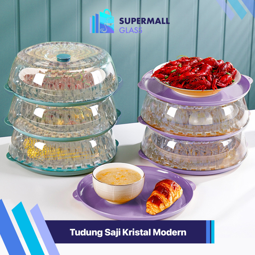 Jual Tudung Saji Makanan 3 - 4 Susun Kristal Anti Pecah / Varian Baru ...