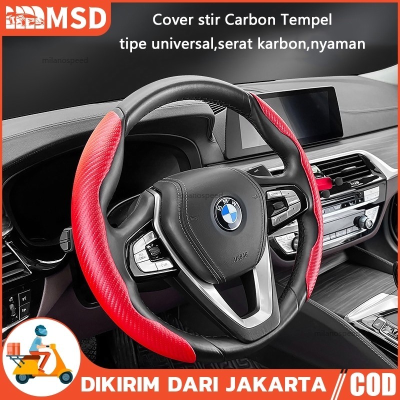 Jual Cover Stir Mobil / Sarung Stir Mobil Tempelan carbon Universal ...