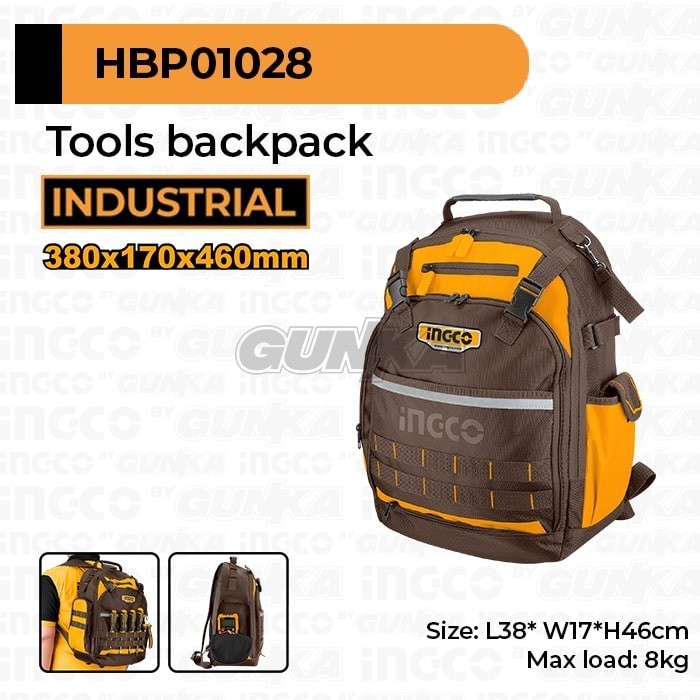 Jual Tools Backpack 8 kg INGCO HBP01028 Tas Ransel Alat Perkakas Tukang ...