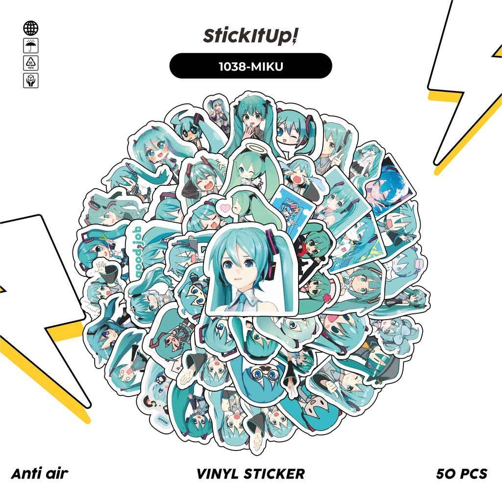 Jual COD 100 Pcs Stiker Pack Hatsune Miku v2 Lucu Aesthetic Vynil ...