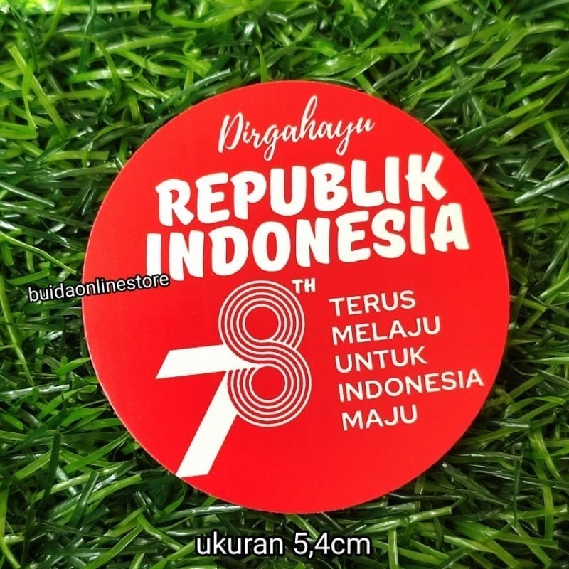 Jual Stiker Bulat Dirgahayu Republik Indonesia NKRI merah putih HUT RI ...