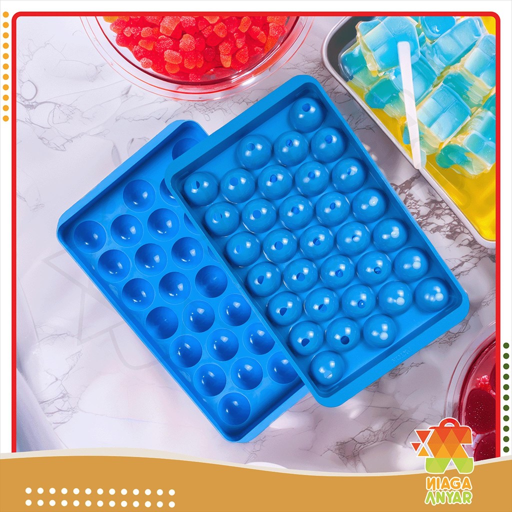 Jual NA Cetakan Jelly Bulat Es Batu Ball 33 Slot / Alat Cetak Pudding ...
