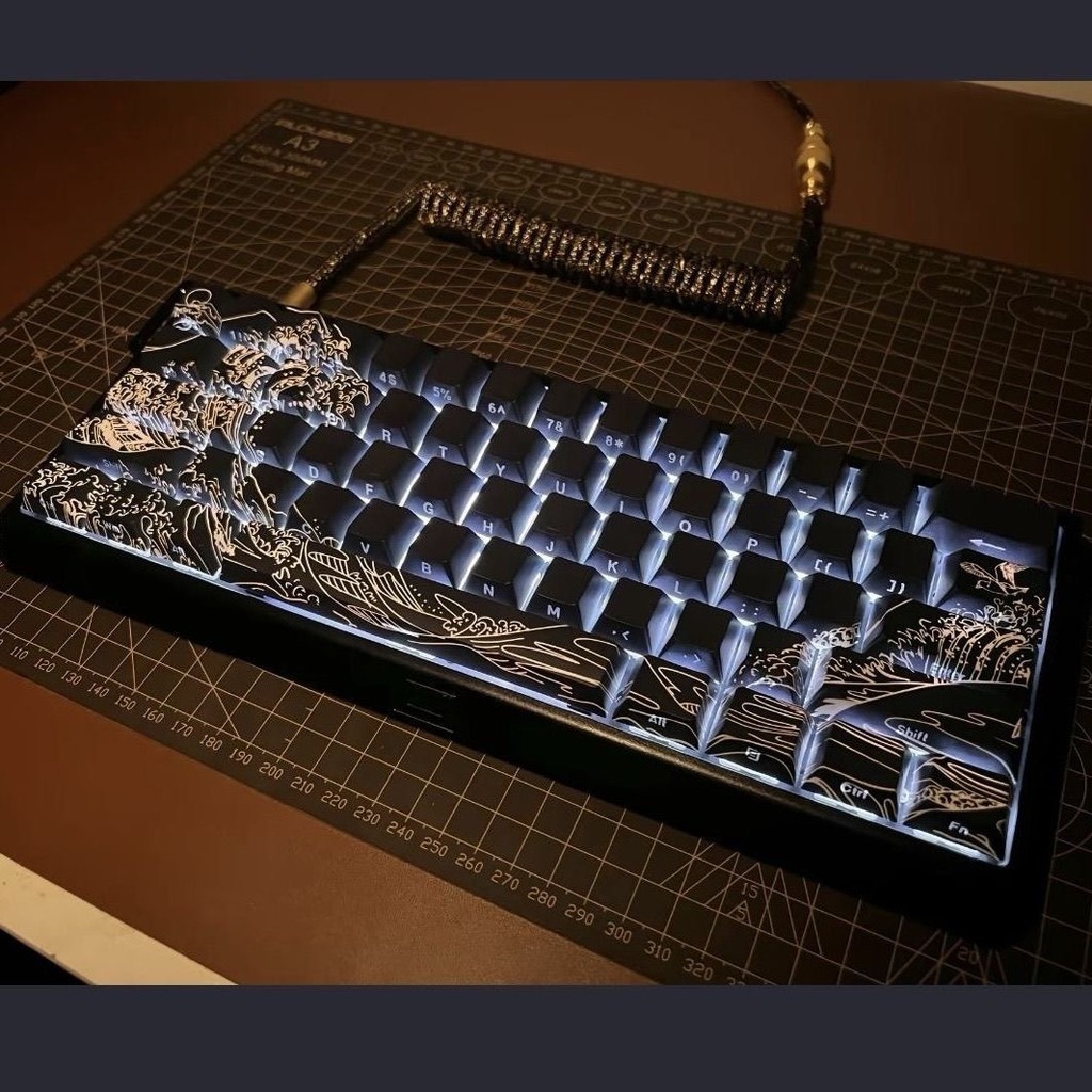 Jual XVX Ukiyo-e side engraved transparent keycap original factory ...