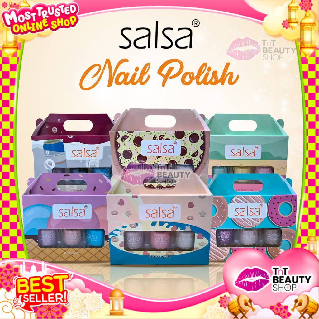 Jual SALSA KUTEK 8 ML - SALSA NAIL POLISH SET / ITALIANO PIZZA - DONUT ...