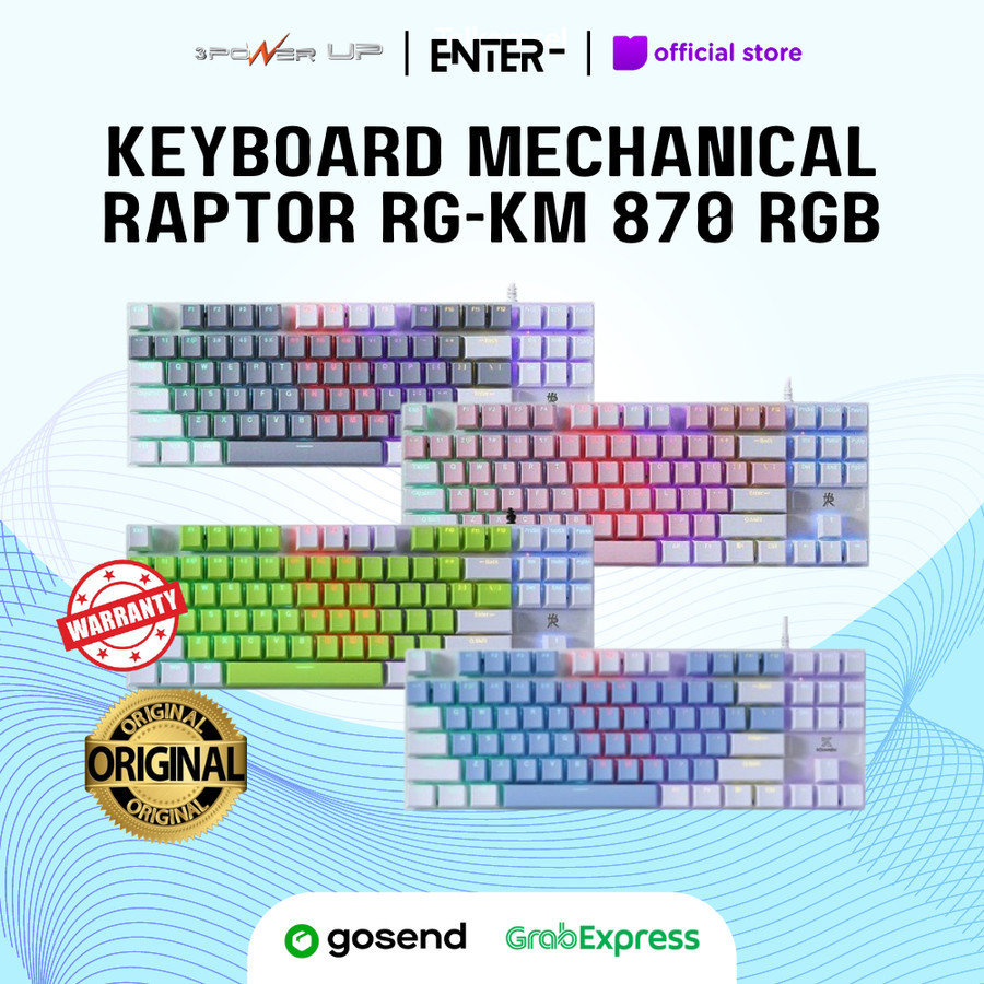 Jual Keyboard Gaming Mechanical RAPTOR RG-KM 870 RGB | Shopee Indonesia