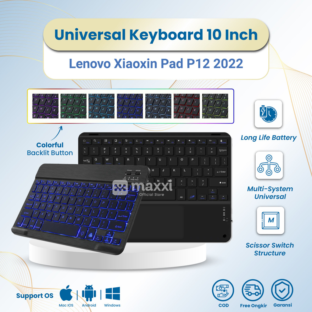 Jual Keyboard Touchpad Backlit Lenovo Xiaoxin Pad P12 2022 10.6" 10,6 Inch Keyboard Bluetooth ...