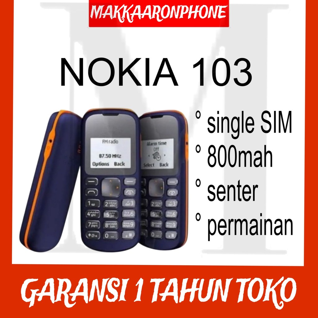 Jual HP NOKIA 103 (BARU) [GARANSI 1 TAHUN] - HP Jadul Senter Klasik ...