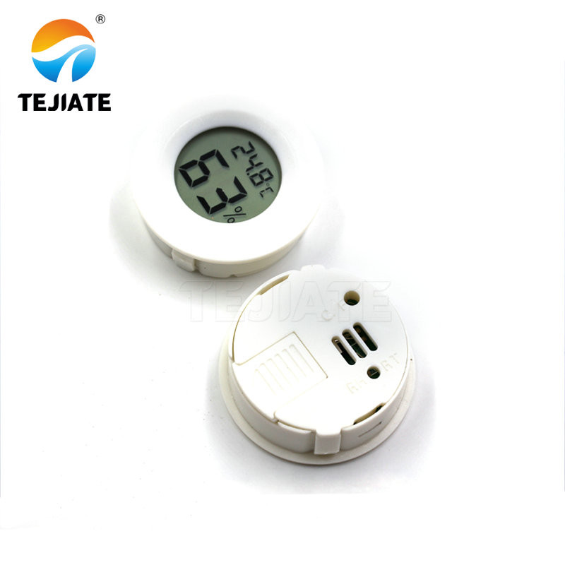 Jual White Round Thermometer Hygrometer Sensor LCD Digital Temperature ...