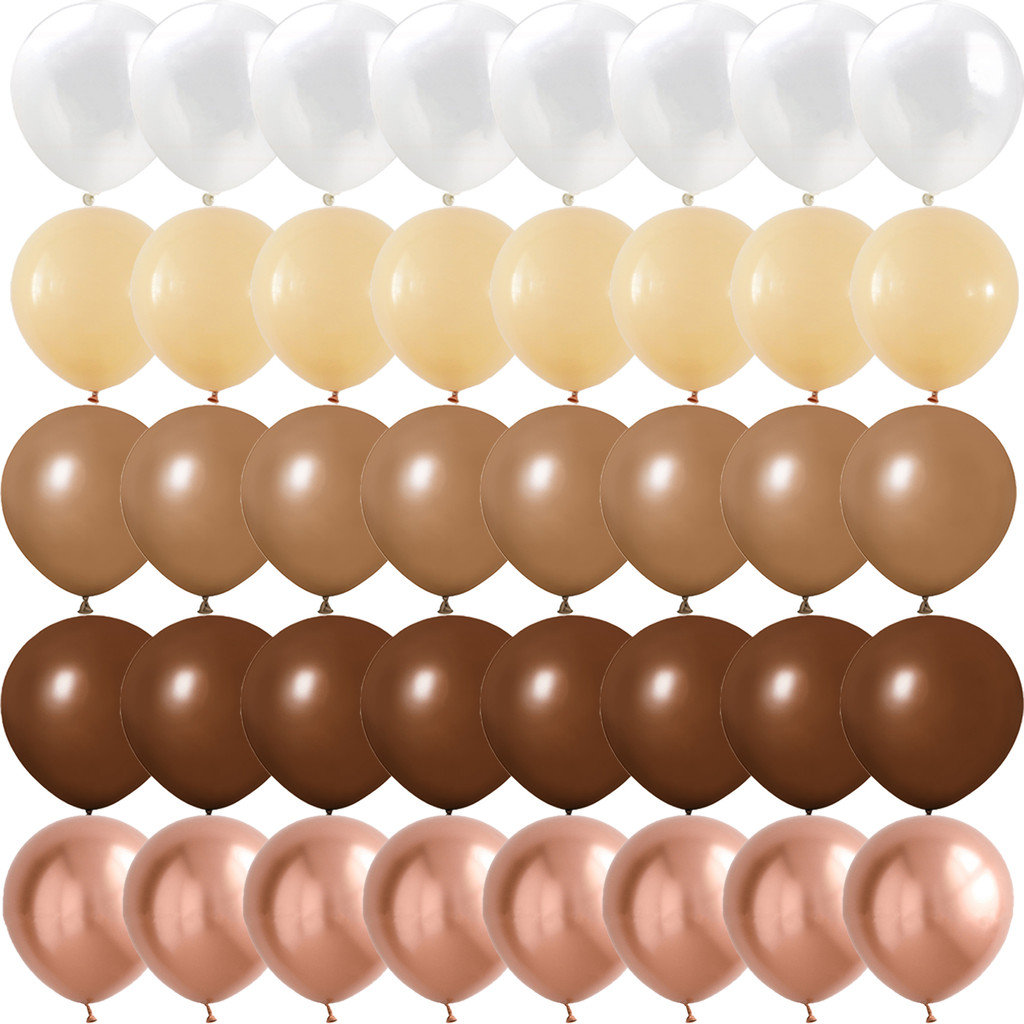 Jual 40PCS Brown skin tone, dark brown Balloons Gender Reveal Wedding ...