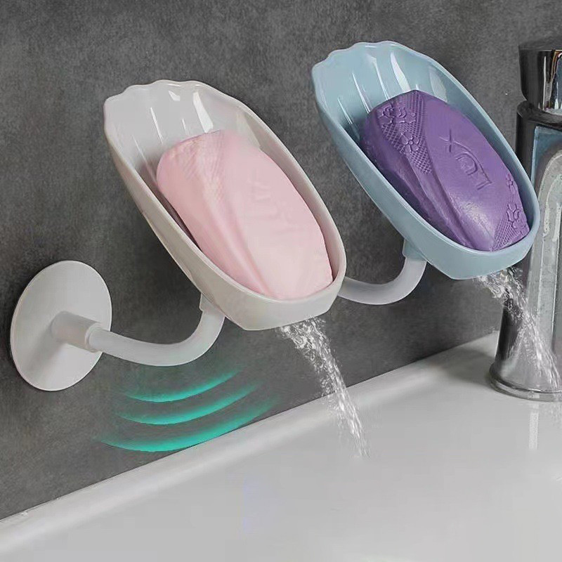 Jual 1pc Upgraded Soap Box With Drainage Double Grid Soap Rack, Wall ...