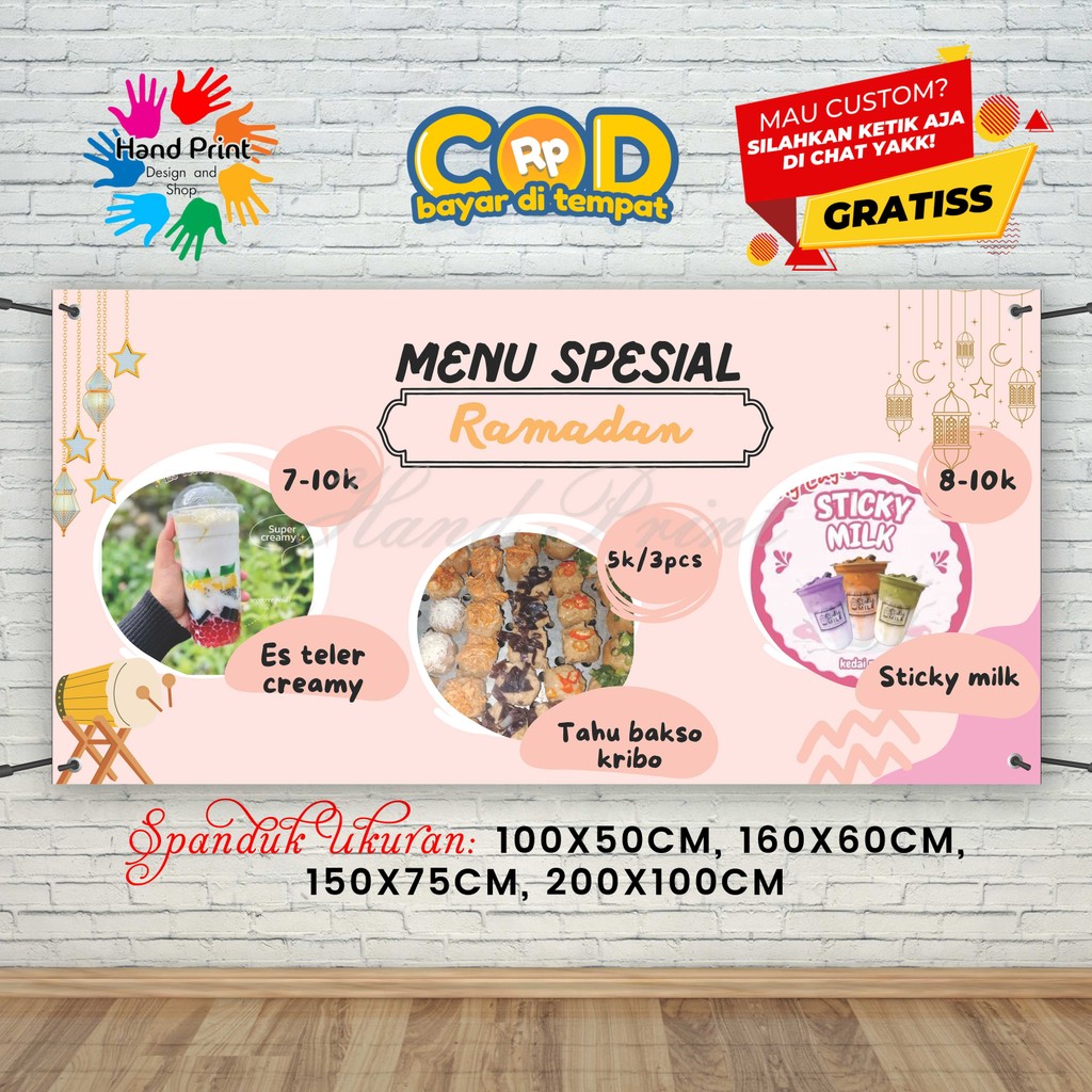 Jual Cetak Spanduk Banner Takjil Spesial Ramadhan MMT Spanduk Custom ...