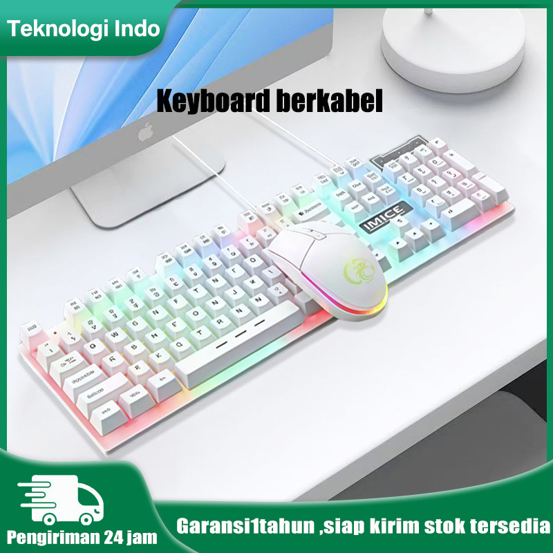 Jual Set keyboard dan mouse kabel laptop desktop dengan nuansa mekanis ...