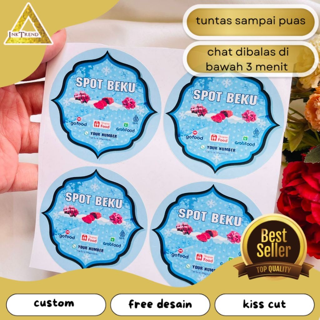 Jual INKA 5-8 Sticker Vinyl Frozen Food Bulat Label Kemasan Makanan ...