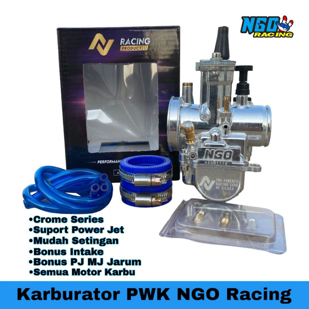 Jual NGO KARBURATOR PWK KOTAK 28 30 32 34 CROME SERIES FREE PILOT JET ...