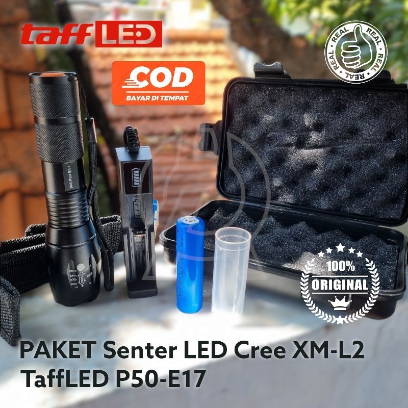 Jual PAKET Senter LED Cree TaffLED P50 E17 TaffWare Tactical Laser ...