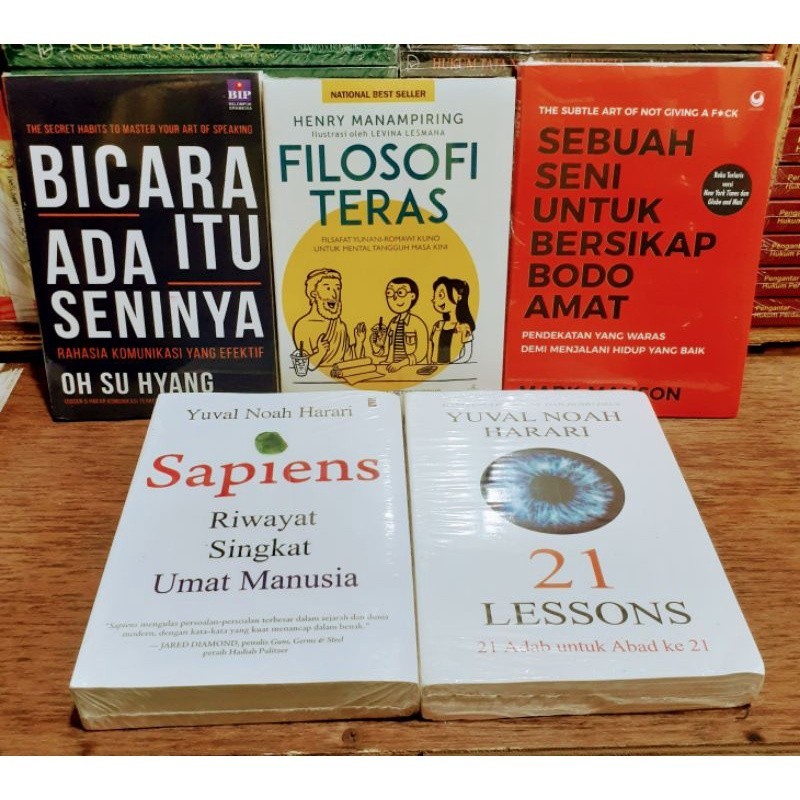 Jual Paket 5 Buku Motivasi Terbaru Sapiens Filosofi Teras Bodo Amat ... Jual Paket 5 Buku Motivasi Terbaru Sapiens Filosofi Teras Bodo Amat ...