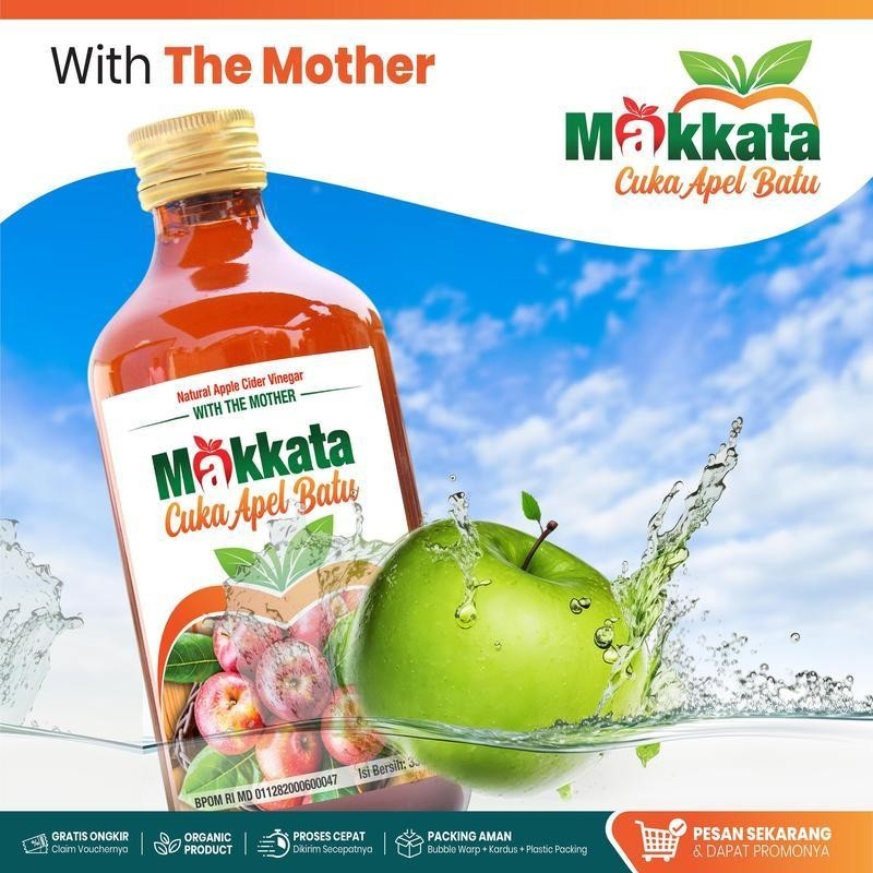 Jual Makkata cuka apel Organik Malang Batu 330ml Untuk Masakan Penyedap ...