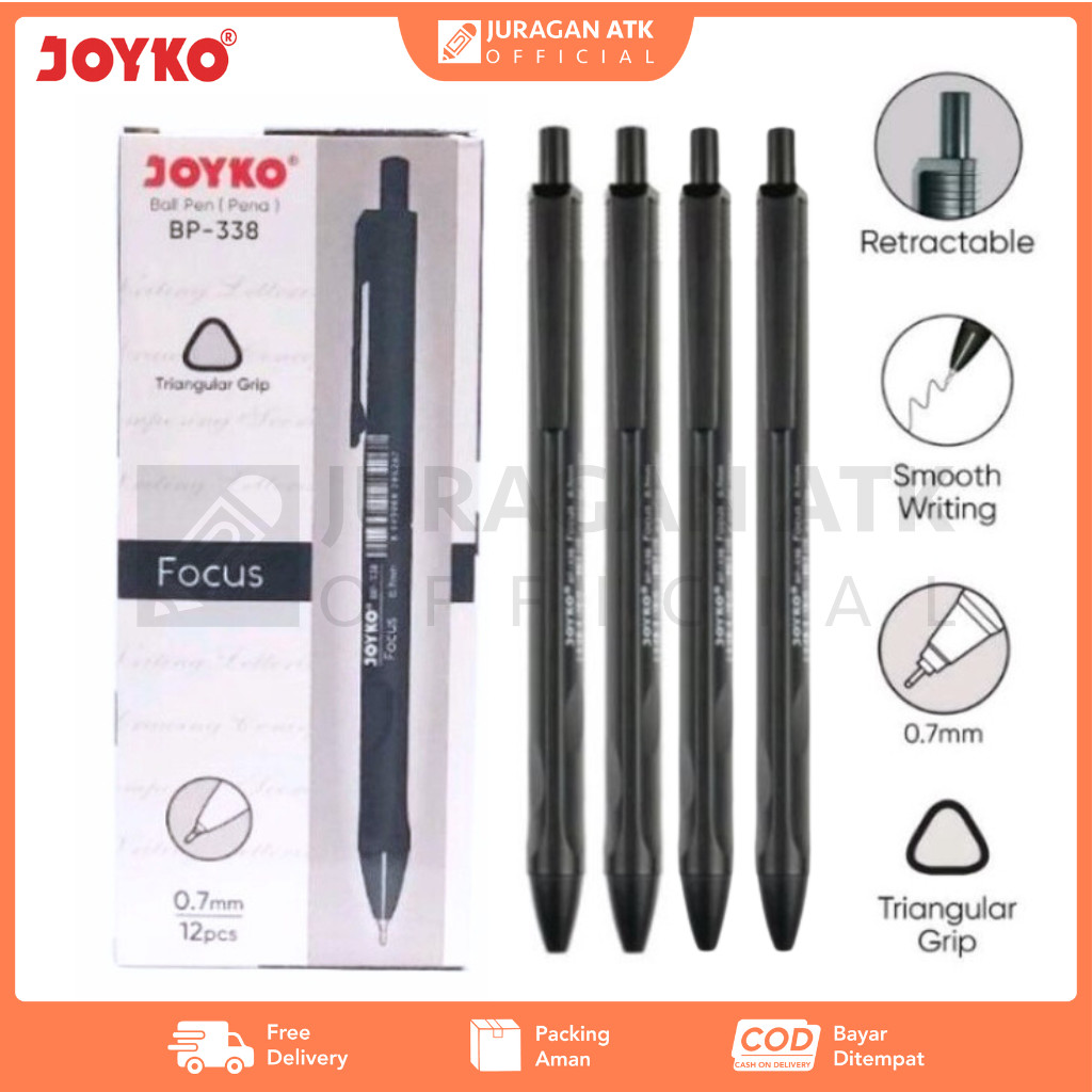 Jual Pulpen Joyko Vocus Cetekan 0.7mm BP-338 (1 Pack Isi 12 PCS ...