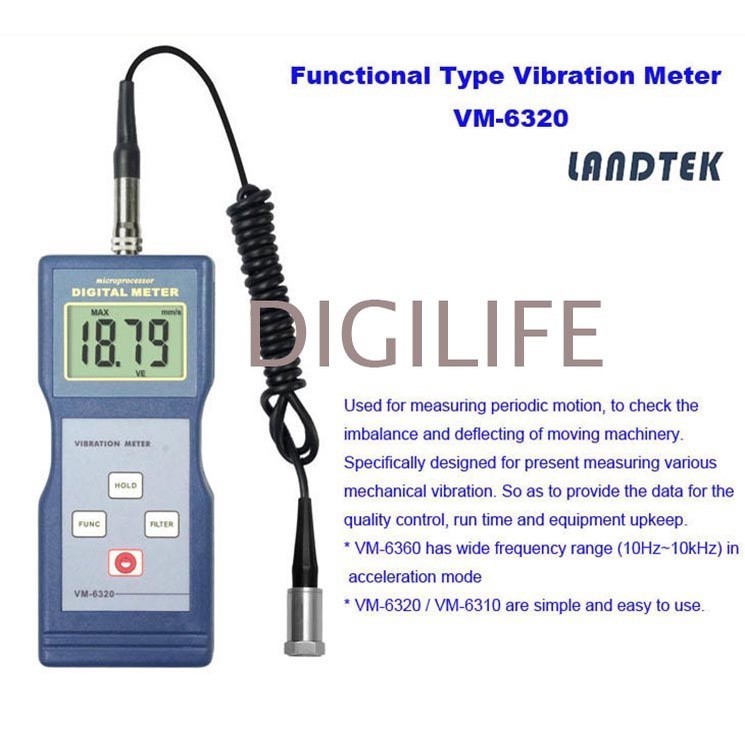 Jual Vibration Meter Landtek VM6320 Tester Gauge VM-6320 Vibrometer ...