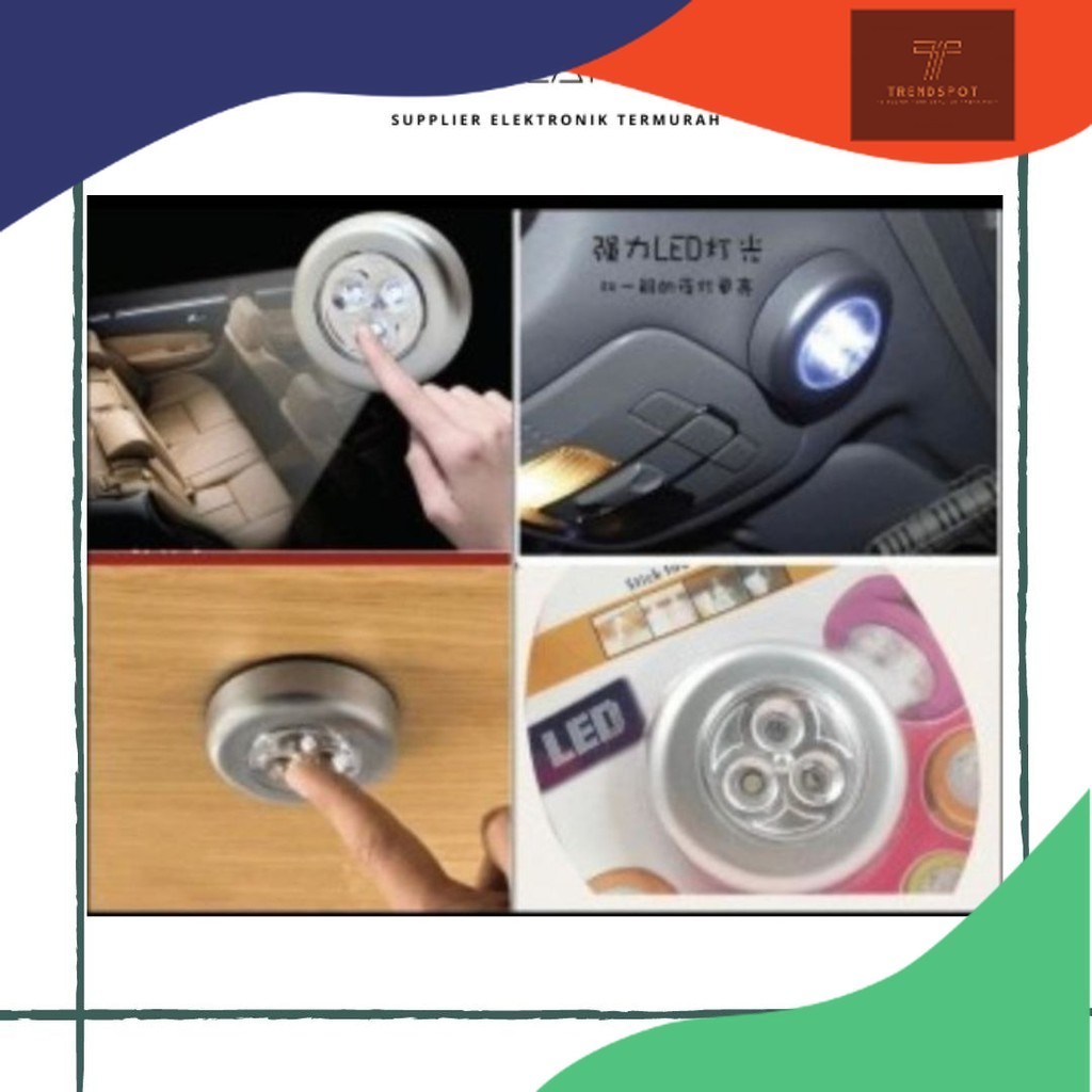 Jual LAMPU TEMPEL 3 LED / LAMPU TEMPEL LEMARI | Shopee Indonesia