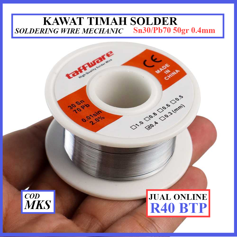 Jual COD MKS - Flux Wire Solder Tin Lead Sn30/Pb70 50gr 0.4 mm Kawat ...