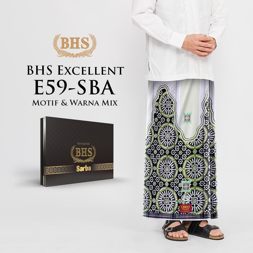 Jual Sarung BHS Excellent Gold E59 SBA Motif & Warna Mix | Shopee Indonesia